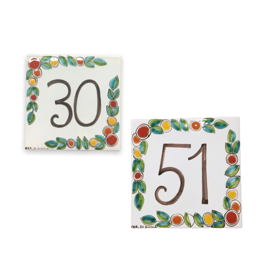 Piastrella Cornice Arance e Limoni – Ceramiche Di Sicilia